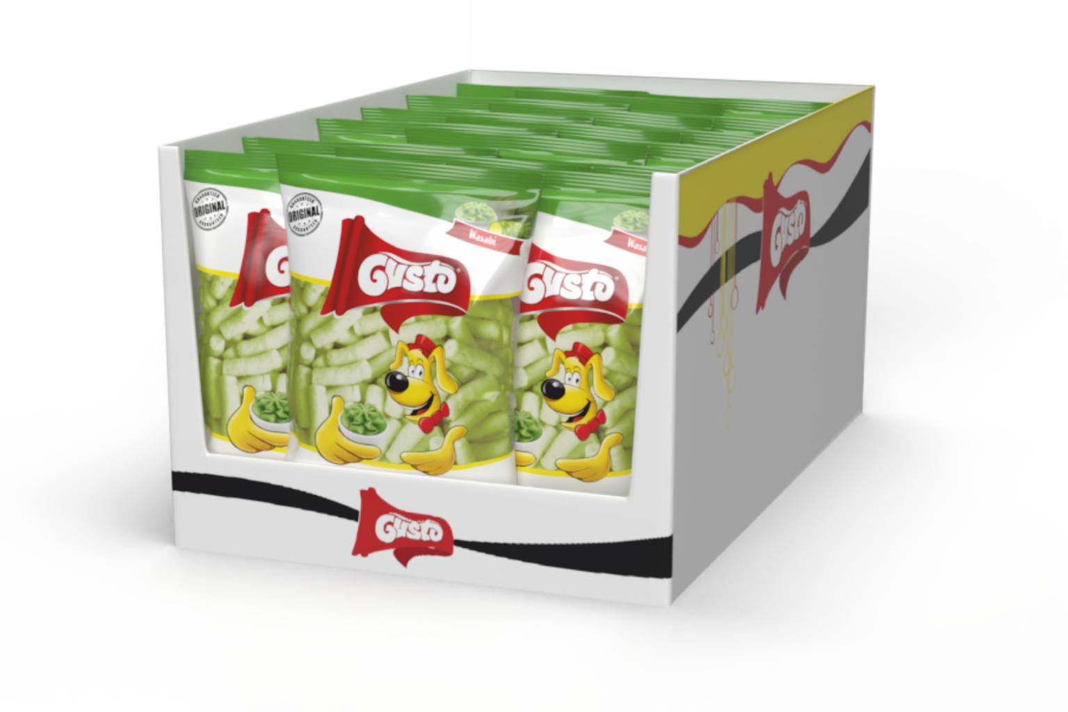 Gusto Salty Corn Puffs with Wasabi Flavour - Pufuleti Gusto